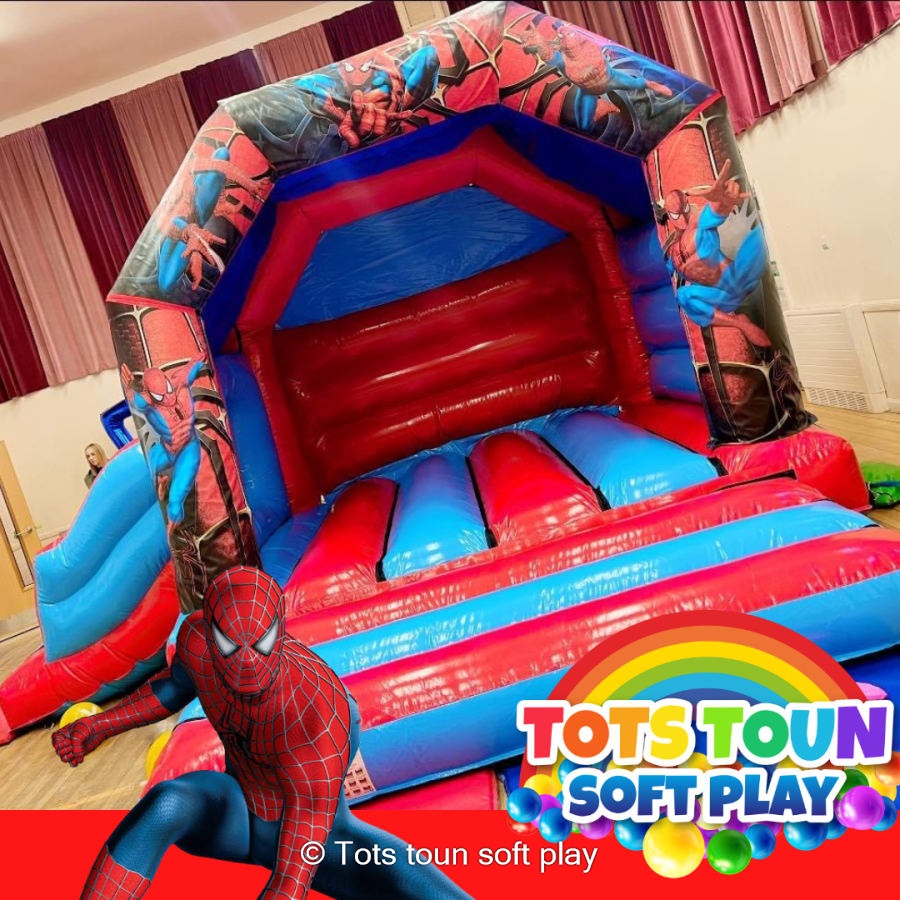 Spider-Man bouncy castle - Bouncy Castle Hire, Soft Play Hire, Kids ...