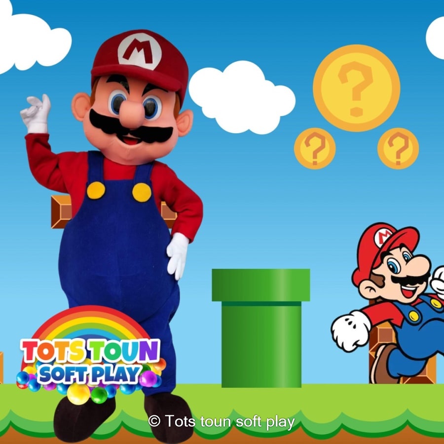 Mario Mascot hire - Bouncy Castle Hire, Soft Play Hire, Kids Parties in ...